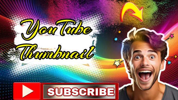 Colorful Neon Youtube Thumbnail Design Template | PosterMyWall