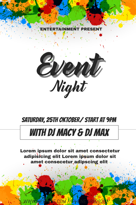 Colorful night event flyer template | PosterMyWall