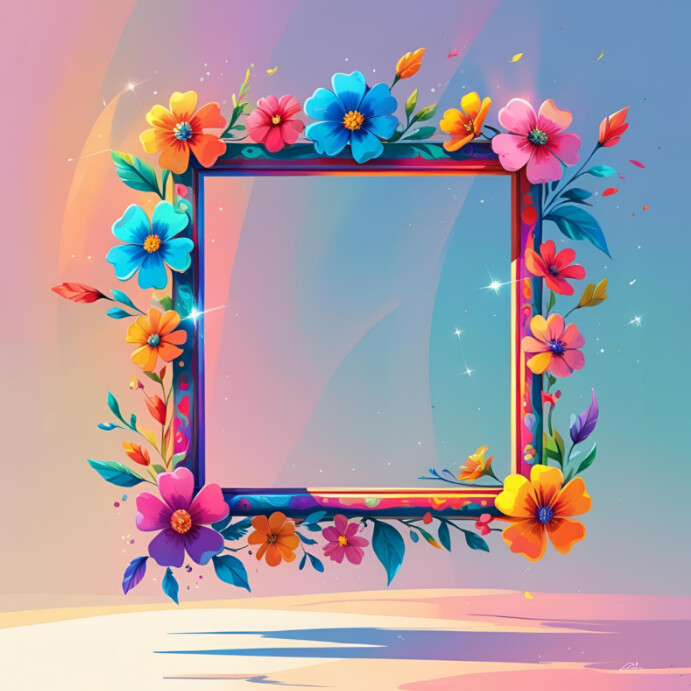 Colorful Picture Frame Template | PosterMyWall
