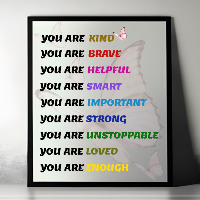 Plantilla de COLORFUL POSITIVE Inspirational wall frame | PosterMyWall