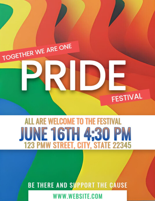 Colorful Pride Festival Flyer – Lgbtq Parade & Celebration Poster ...