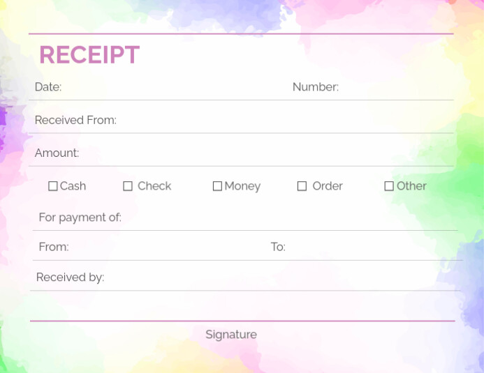 colorful Receipt , Template | PosterMyWall
