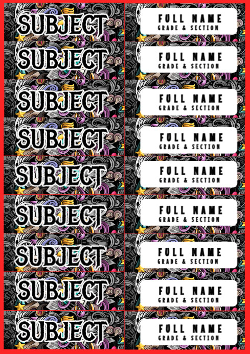 Colorful Student Notebook & Supply Labels Template | PosterMyWall