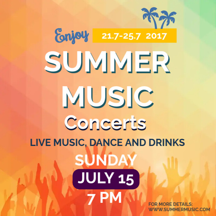 Colorful Summer Music Concerts Poster Template | PosterMyWall