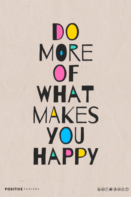 Modello Colorful Text Playful Happy and Positive Motivation Poster ...