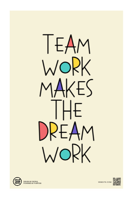 Copy of Colorful Typographic Joyful Teamwork Motivational Office ...
