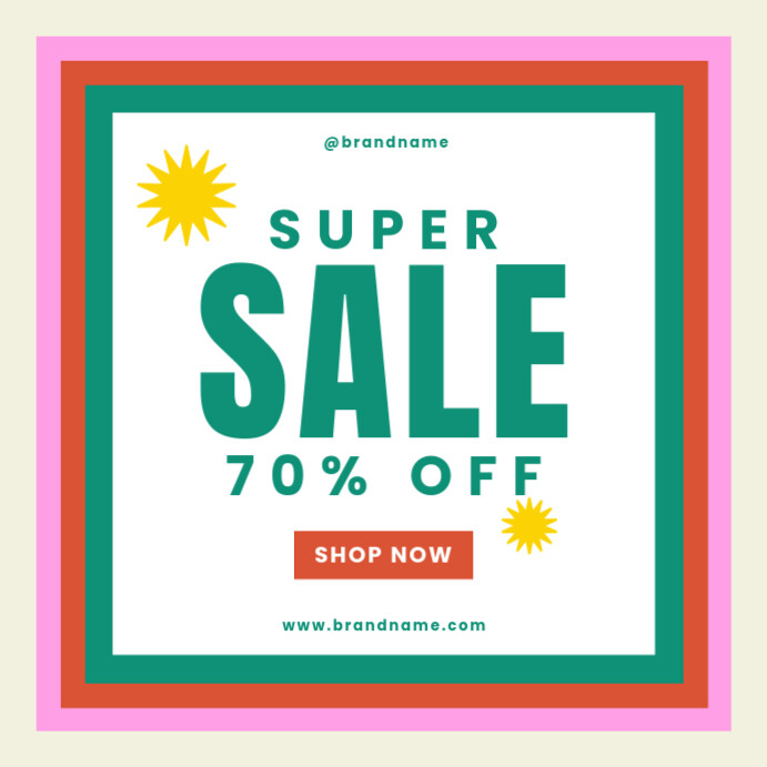 Colorful Vibrant Best Deal Super Sale Promotional Instagram Post ...