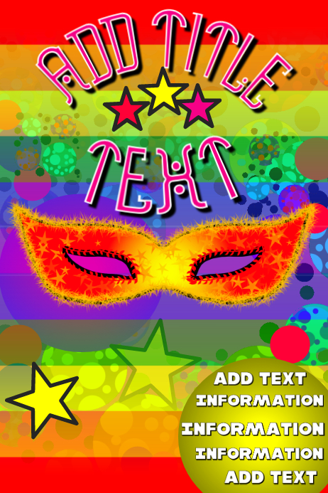 colorfull mask with stars - template | PosterMyWall