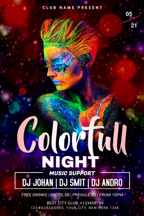 Pesta Malam Yang Penuh Warna Templat | PosterMyWall