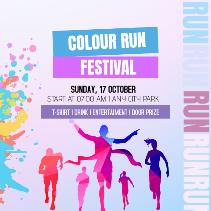 COLOUR RUN Template | PosterMyWall