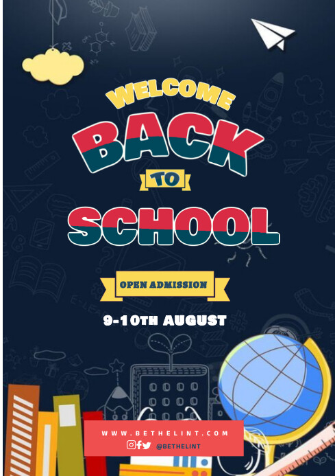 Copy of Colourful A4 Editable Back to School Design | PosterMyWall