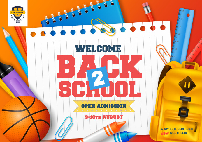 Colourful Editable A4 Back to School Design | PosterMyWall