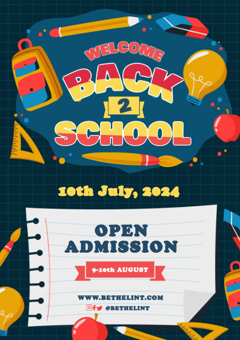 Colourful Editable A4 Back to School Design | PosterMyWall