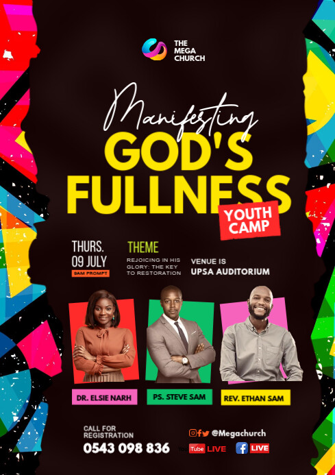 Colourful Editable A4 Church Event Flyer | PosterMyWall