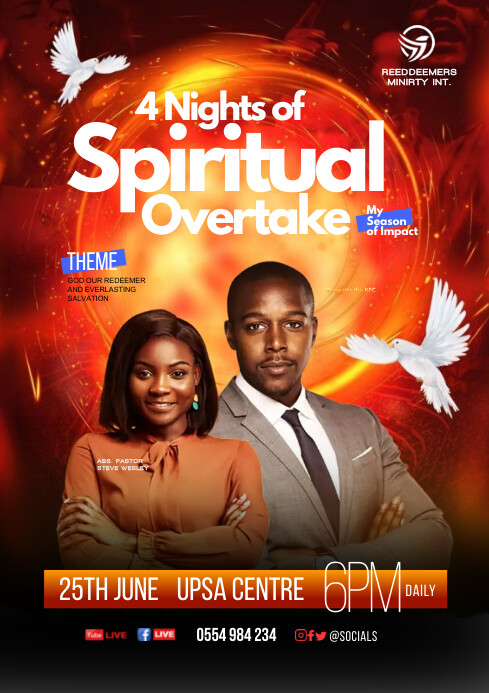 Colourful Editable A4 Church Event Flyer Poster | PosterMyWall