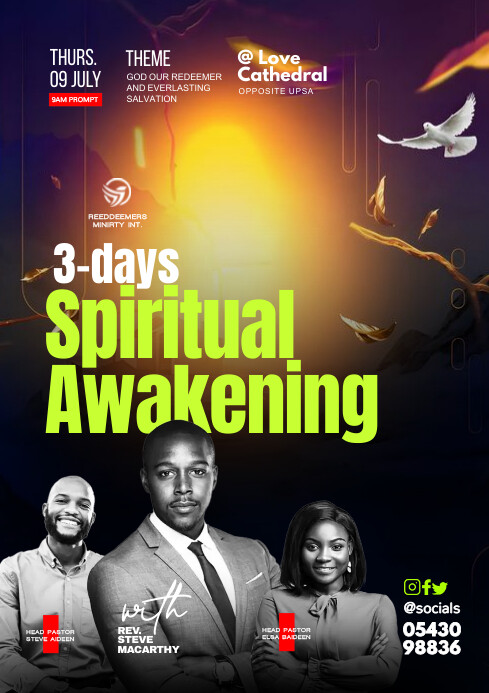 Colourful Editable Church Event Flyer Template | PosterMyWall