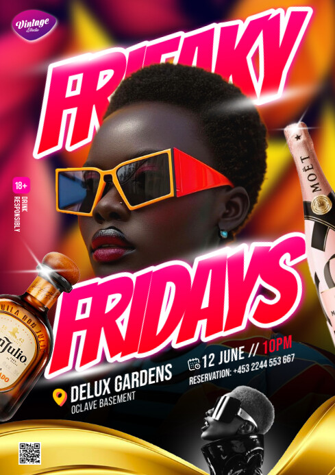 Colourful Freaky Friday Party Club Flyer A4 | PosterMyWall