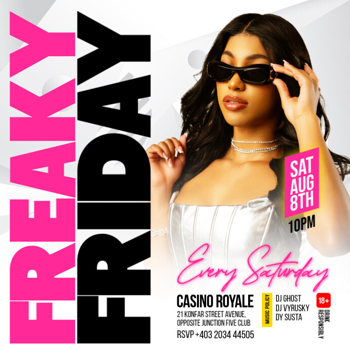 Copy of Colourful Freaky Friday Party Club Flyer for Social Media ...
