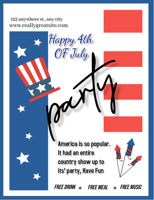 Colourful Happy 4th July Party Poster Flyer ( Template | PosterMyWall