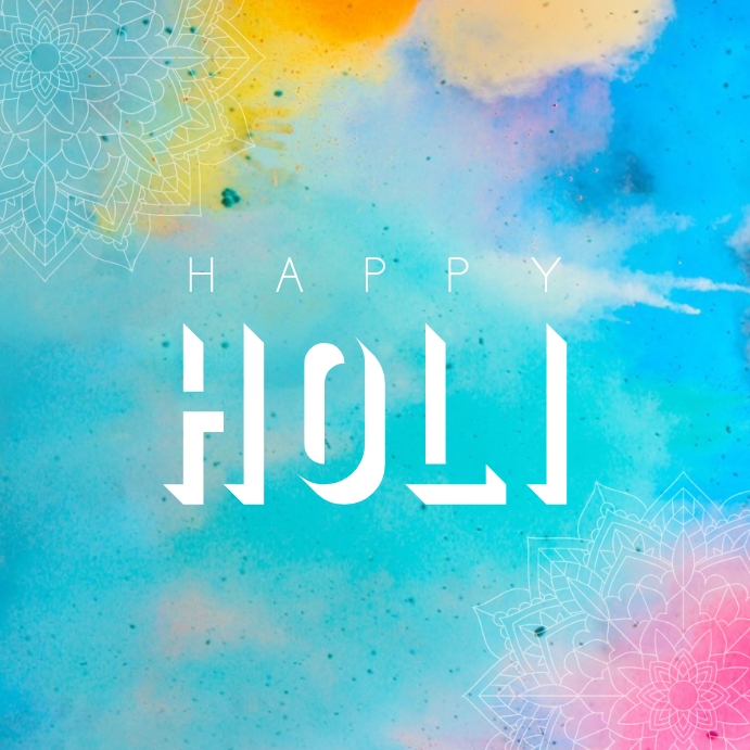 Colourful Happy Holi Instagram Post Template | PosterMyWall