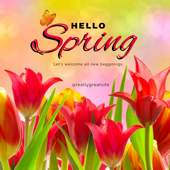 colourful hello spring IG Template | PosterMyWall