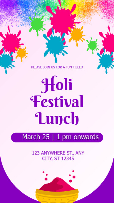 Copy of Colourful Holi Event Invitation Instagram Story | PosterMyWall