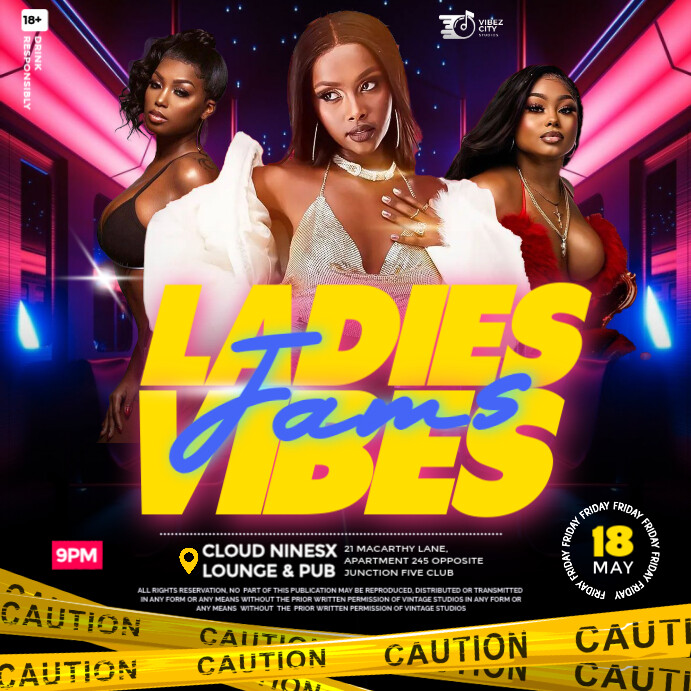 Colourful Ladies Night Jams Party for Social Media Template | PosterMyWall