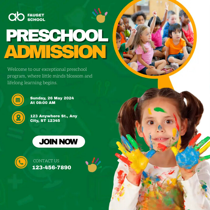Copy of Colourful preschool admission | PosterMyWall