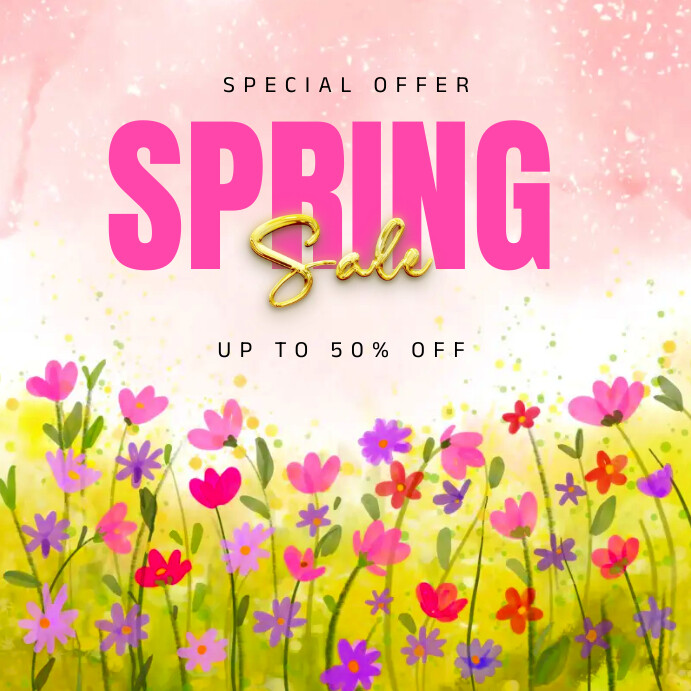 colourful spring sale IG post Template | PosterMyWall