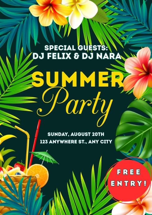 Copy of colourful summer party | PosterMyWall
