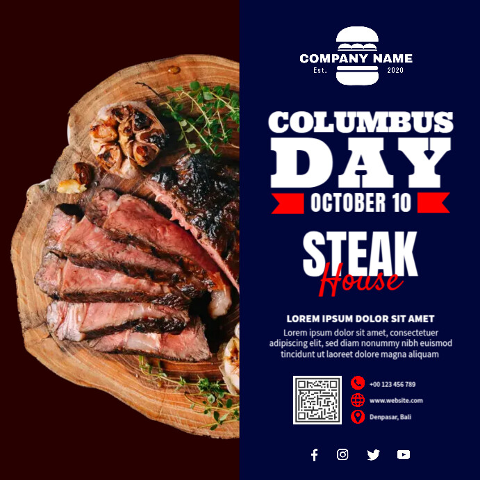 Columbus Day Ads Template | PosterMyWall