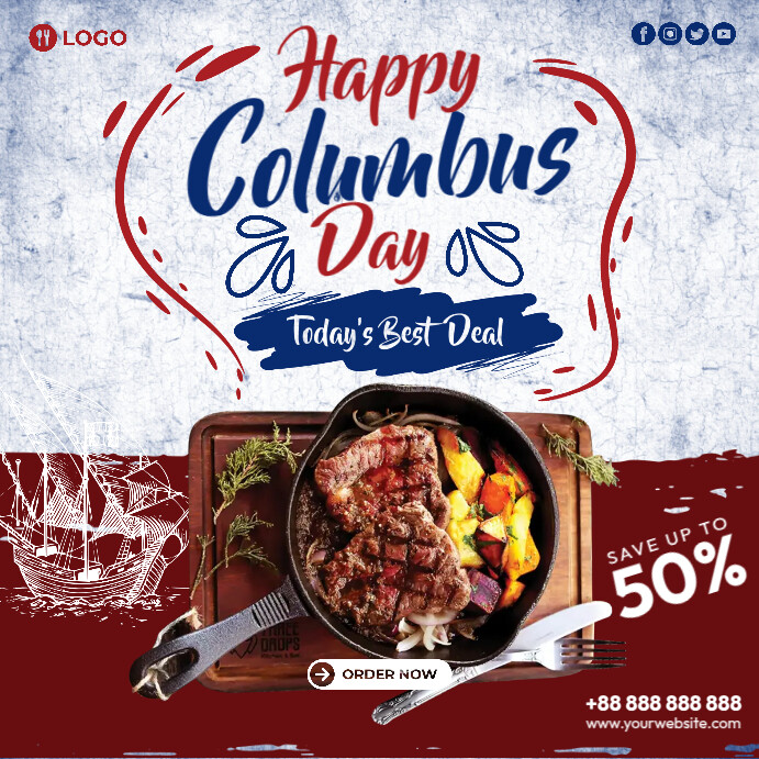 Columbus Day Best Deal Template | PosterMyWall