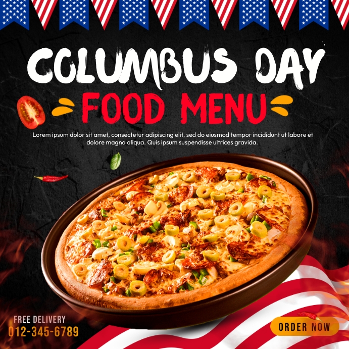 Columbus Day Food Menu Template | PosterMyWall