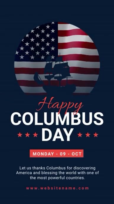 Modèle Columbus Day Instagram Story Banner Design | PosterMyWall