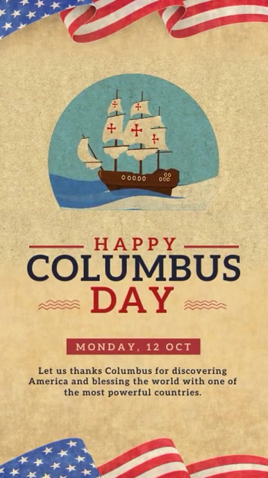 Columbus Day Instagram Story Post Design Template | PosterMyWall