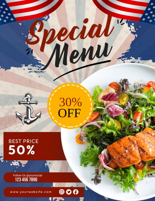 Copy of Columbus Day Menu Offer | PosterMyWall