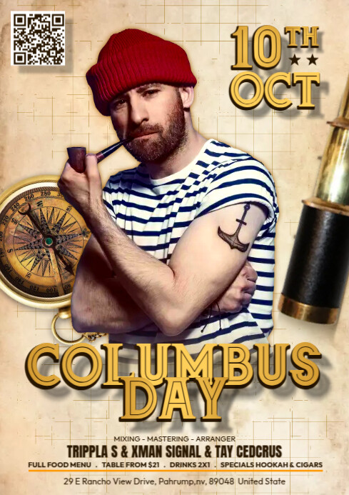 Columbus Day Party Template | PosterMyWall