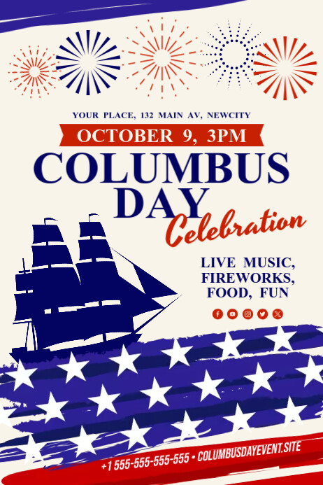 Columbus Day Poster Template | PosterMyWall