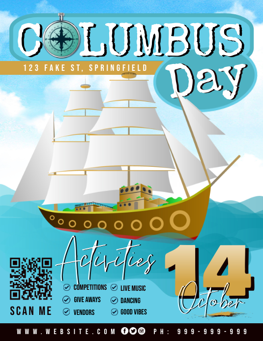 Columbus Day Poster Template | PosterMyWall
