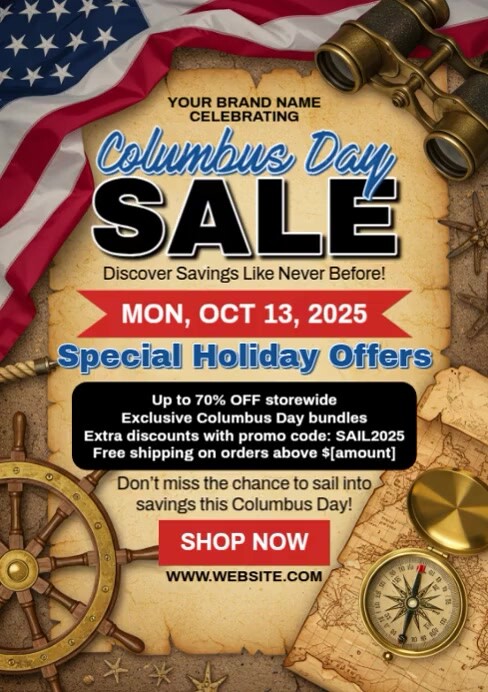 Columbus Day Sale Ads Template | PosterMyWall