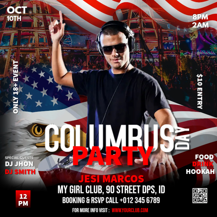 Plantilla de Columbus Party Flyers | PosterMyWall