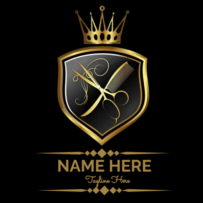 comb logo and brush company logo golden comb Templat | PosterMyWall