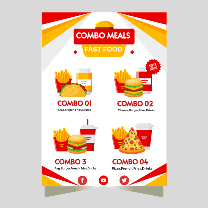 Combo meals poster template | PosterMyWall