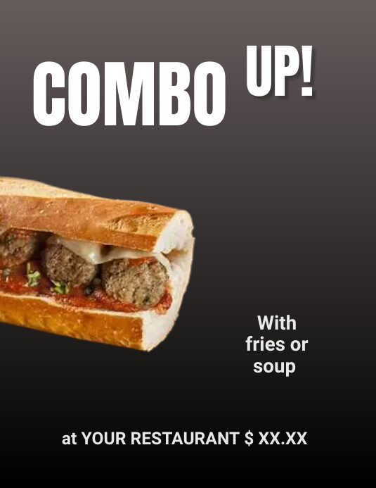Combo meatball sub Template | PosterMyWall