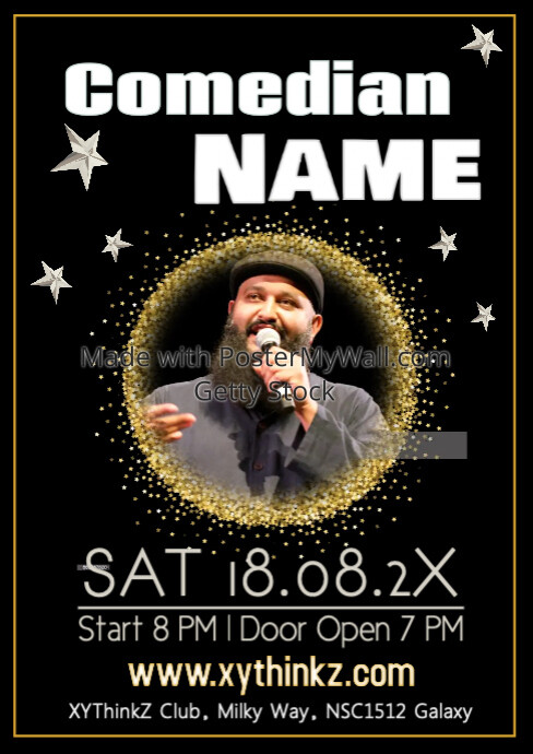 Comedian Artist Stand up Comedy Event Flyer Poster stars Template ...