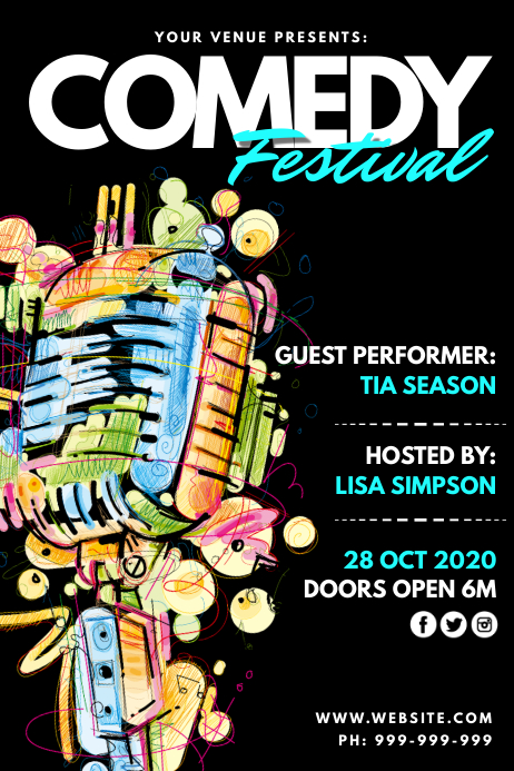Comedy Festival Poster Template | PosterMyWall