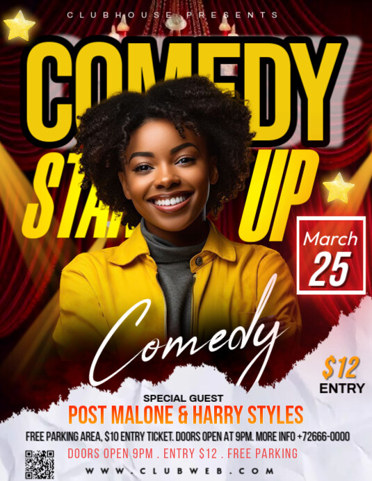 Comedy Flyer Design Template | PosterMyWall