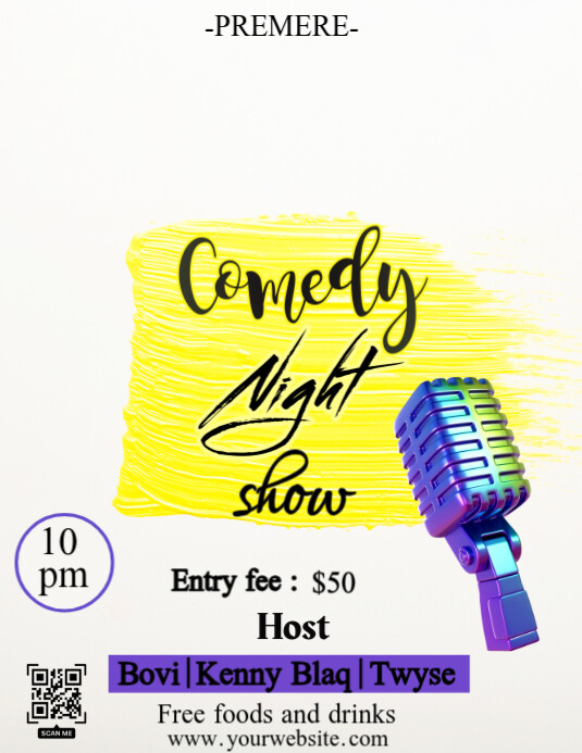 Comedy night flyers design Template | PosterMyWall