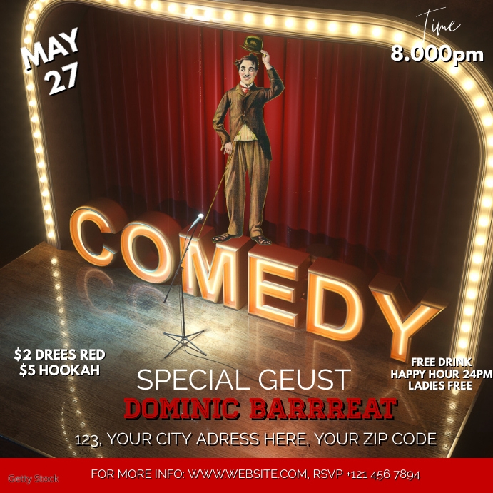 Comedy Night Show Template | PosterMyWall