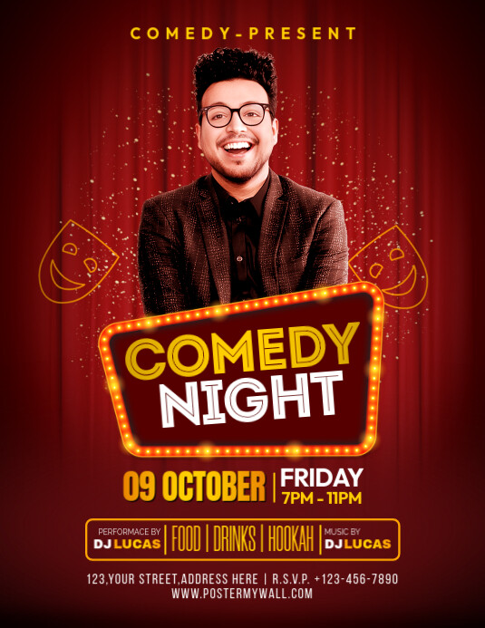 Comedy Night Show Template | PosterMyWall